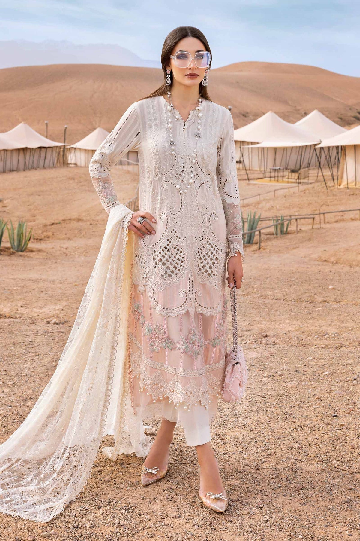 3 Piece Unstitched Embroidered Dobby Lawn Suit - D-2515-A – Norah