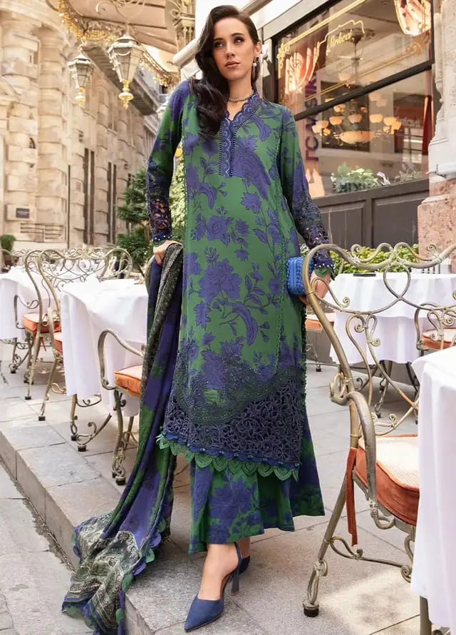 Maria B Lawn Blue Green – Norah